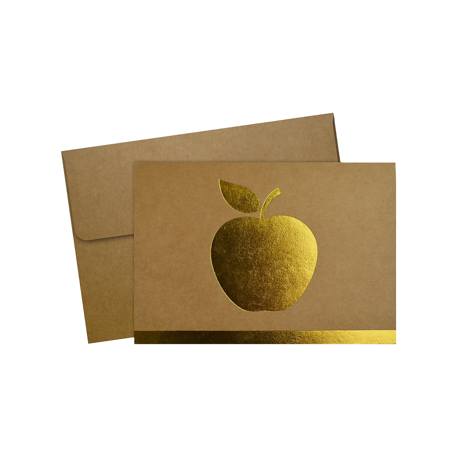 Great Papers! Golden Apple Foil Luster Personal Notecard Brown/Gold 25 ...