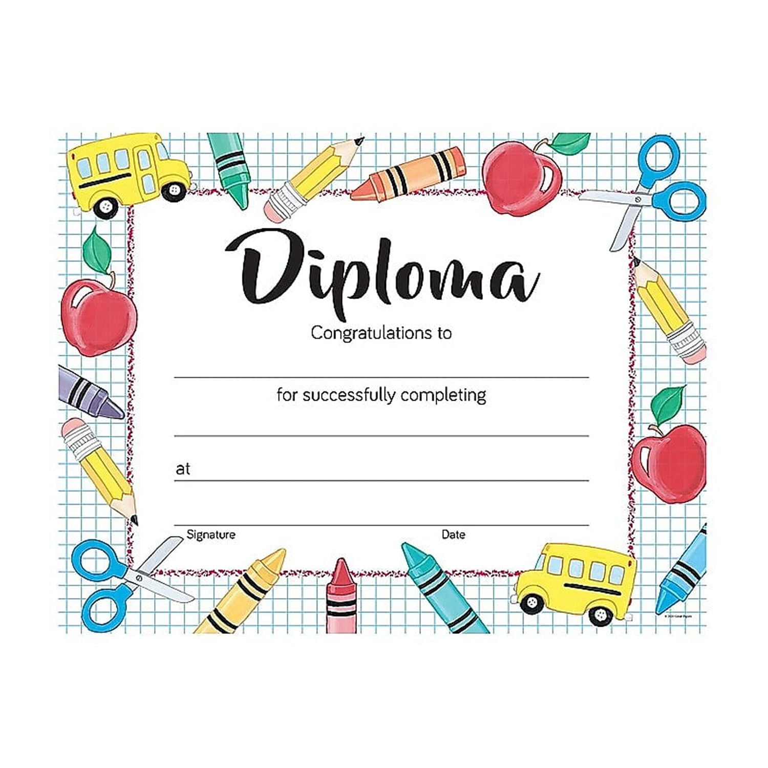 Great Papers School Diplomas, Multicolor, 8.5"x11", Pack of 15 (2020002 ...