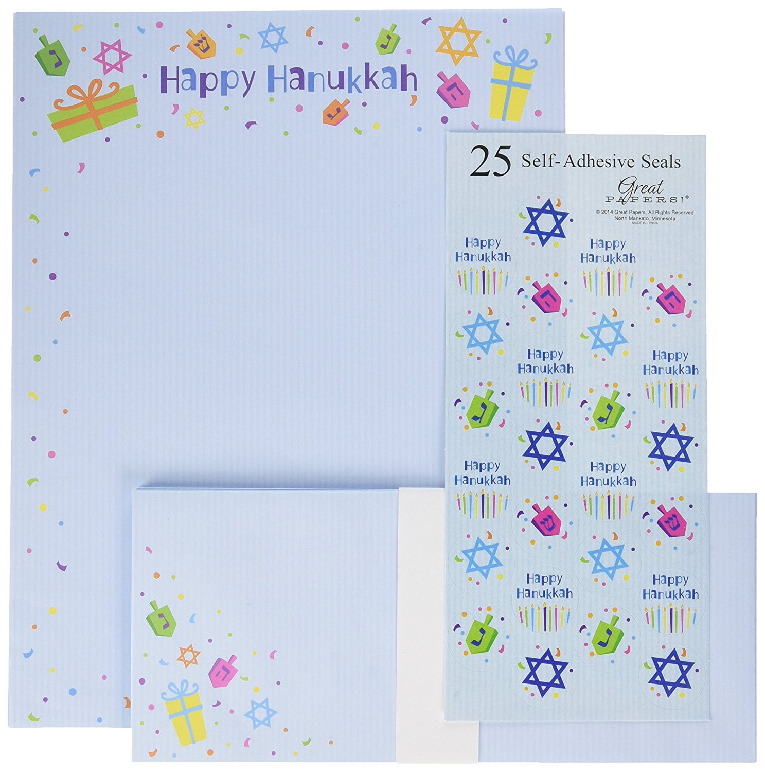 Great Papers! Hanukkah Stationery Kit, 10 stationery/10 envelopes, 11 ...