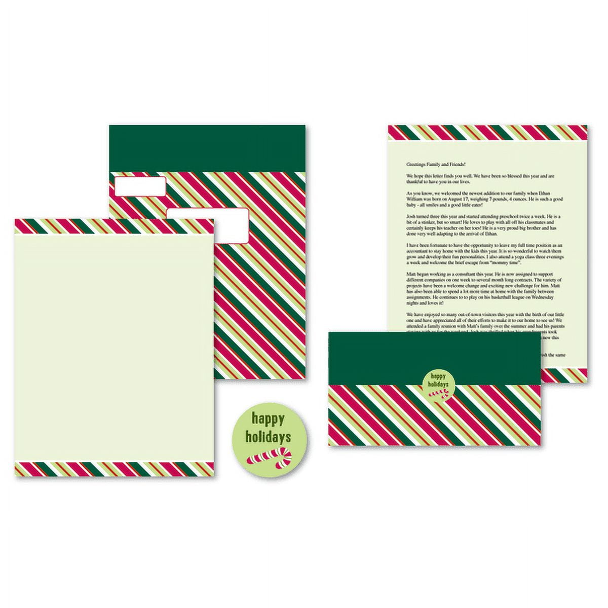 Great Papers!® Holiday Seal & Send Invitations, 8 1/2" x 11", Candy ...