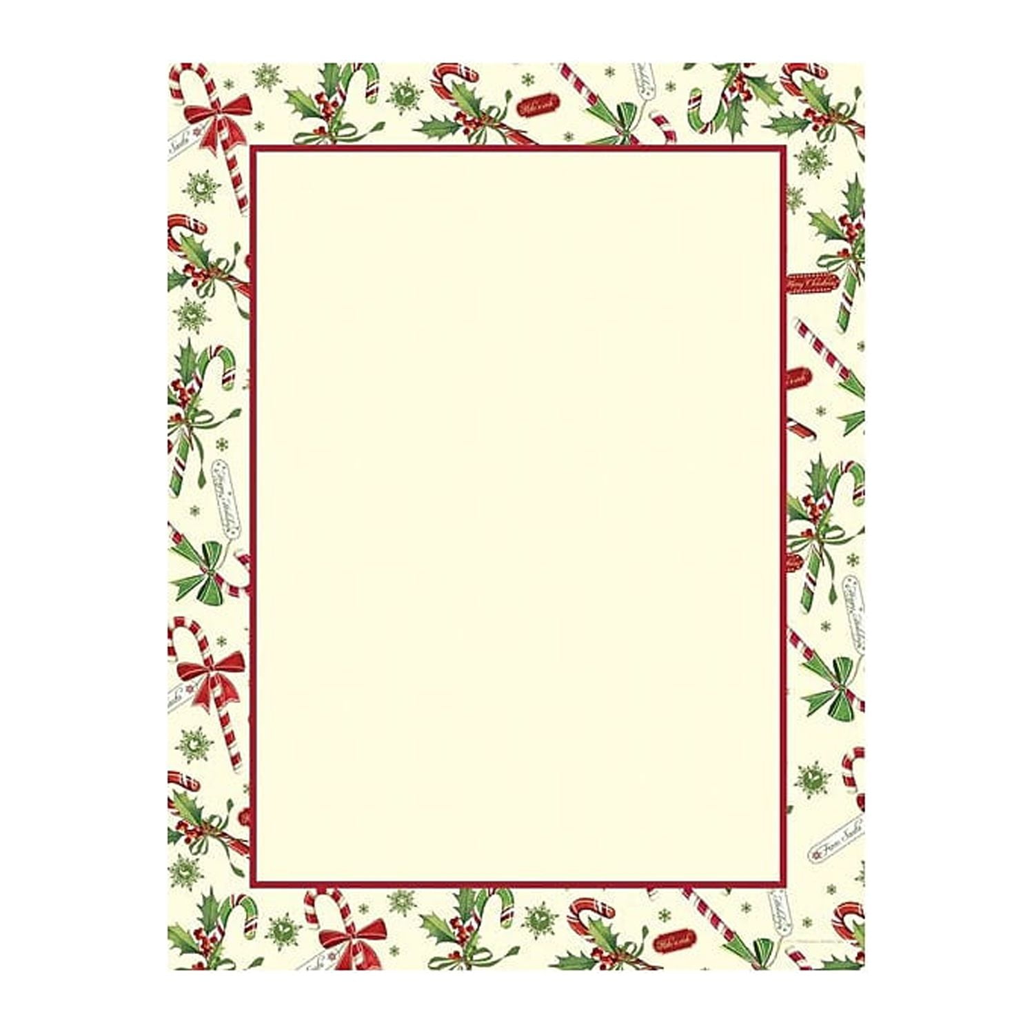 Great Papers Holiday Stationery Candy Cane & Holly 80/Count 2011350 ...