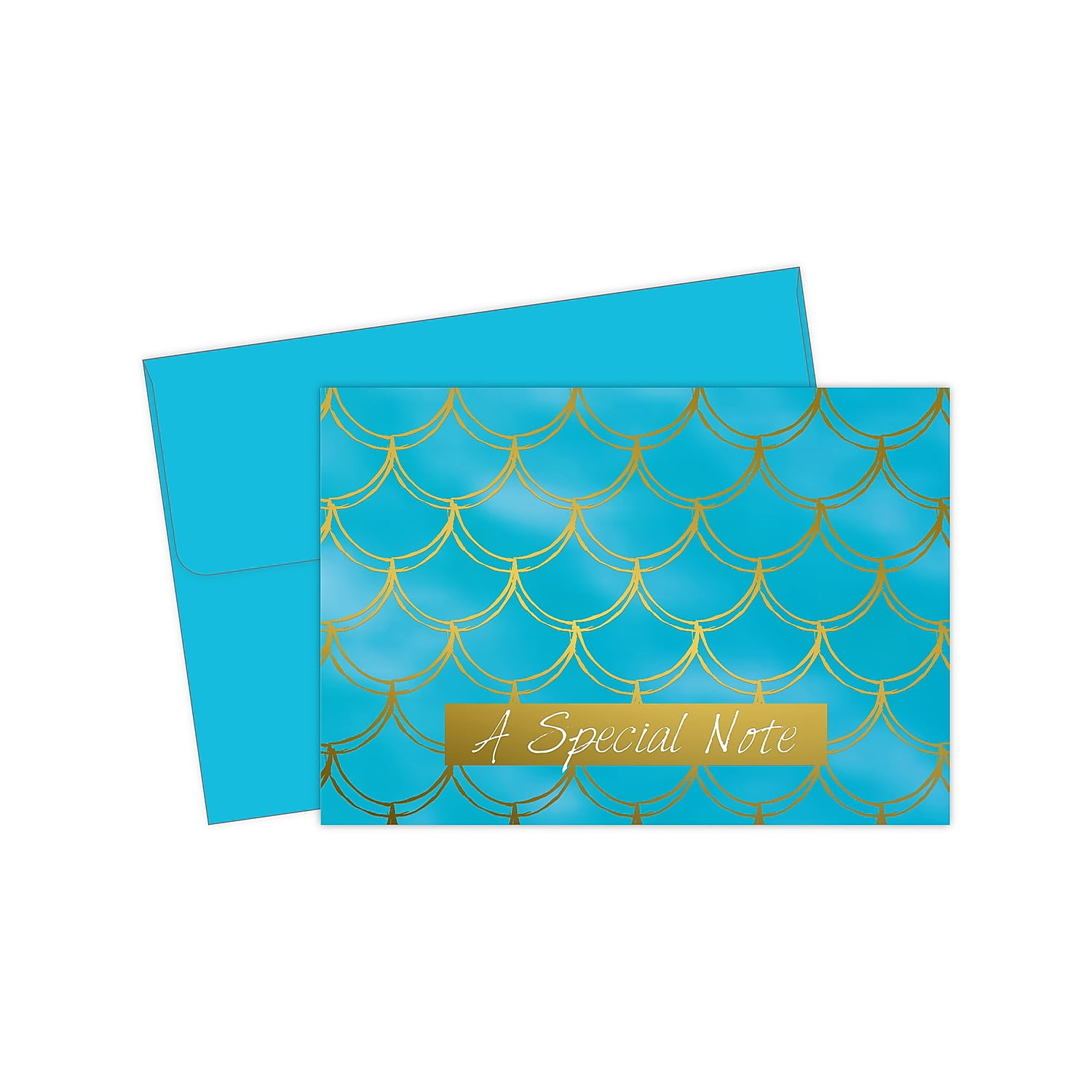 Great Papers! Mermaid Gold Foil Personal Thank You Notecard Blue/Gold ...