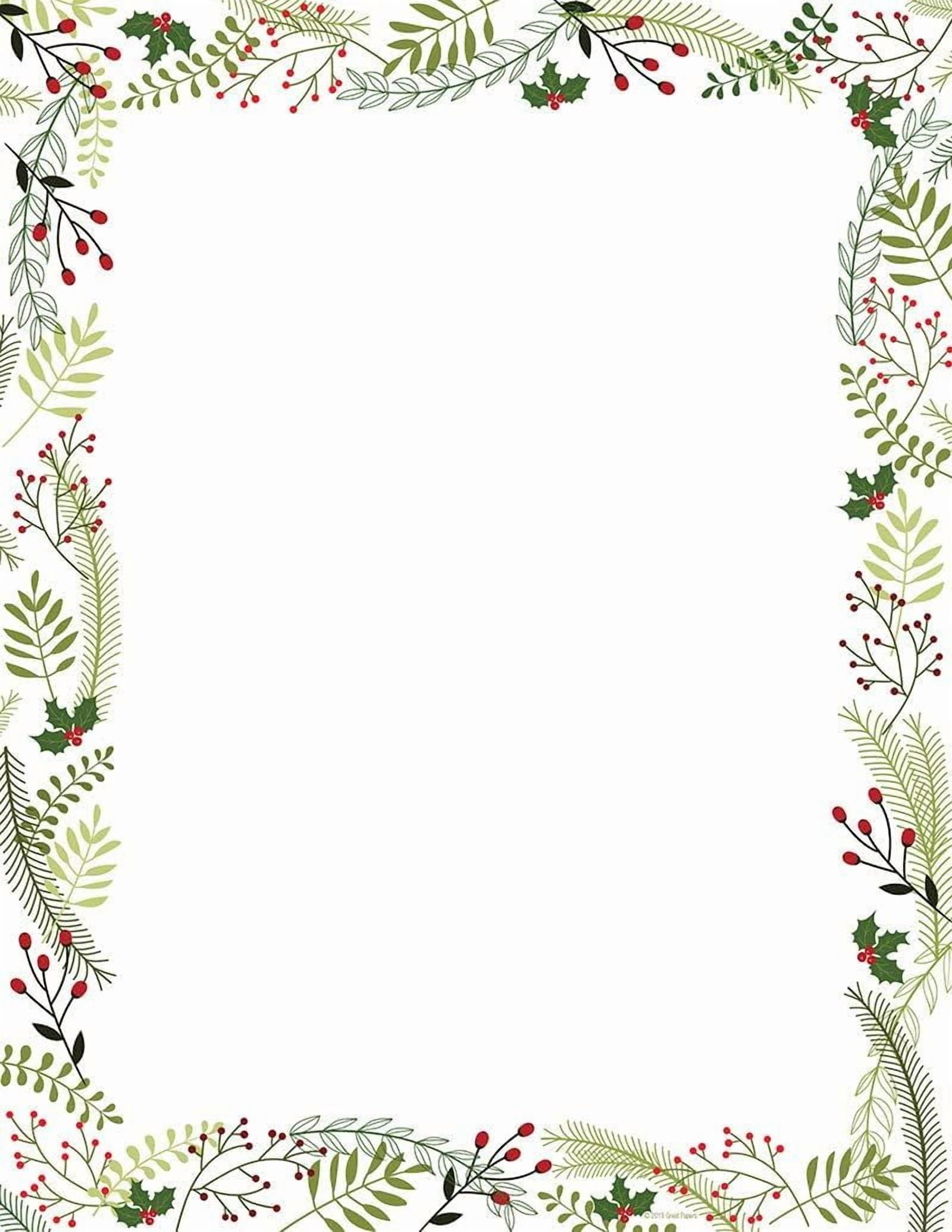 Merry Twigs and Holly Stationery Paper / 80 Sheets / Christmas ...