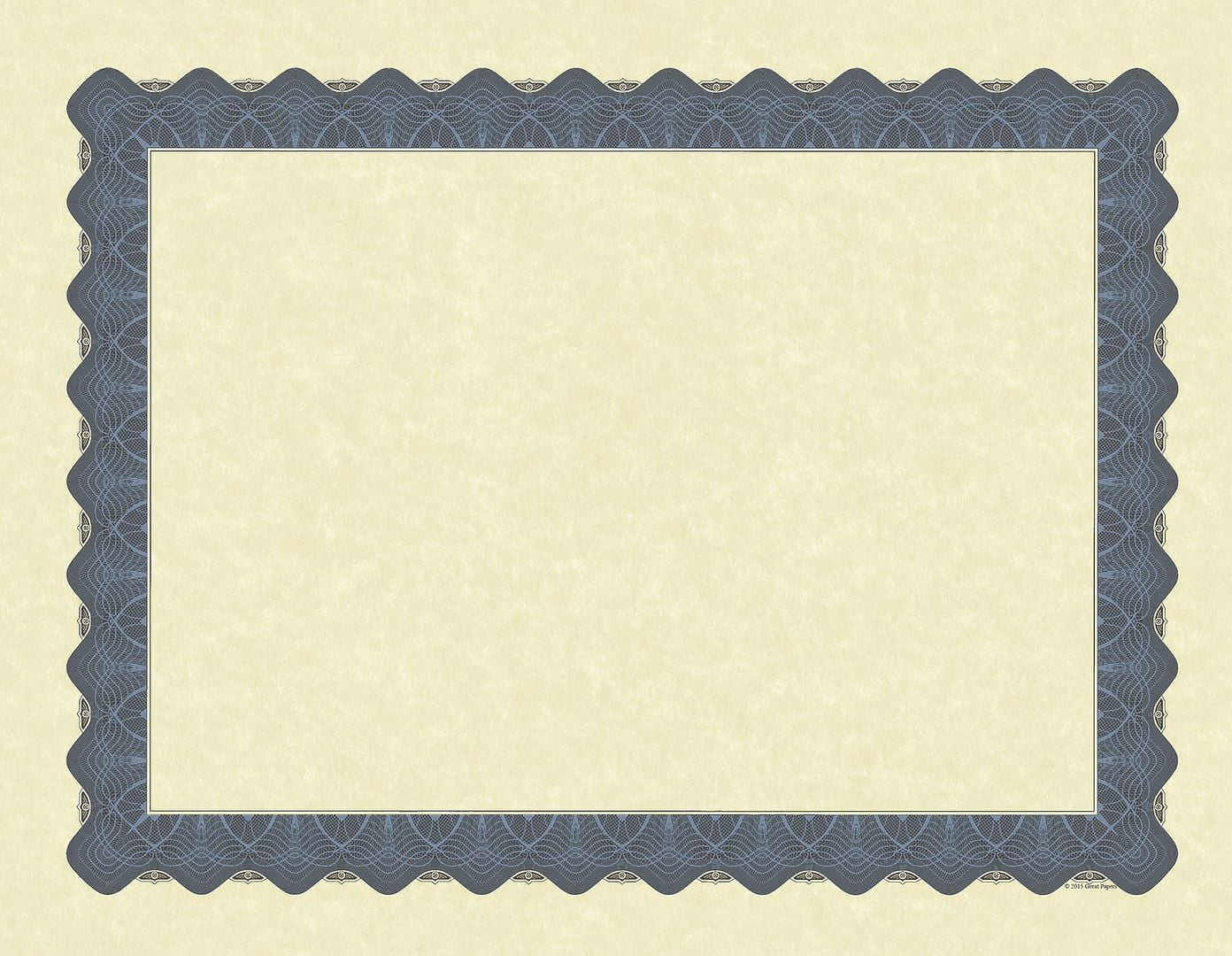 Great Papers! Parchment Certificate, Metallic Blue Border, 8-1/2" x 11 ...