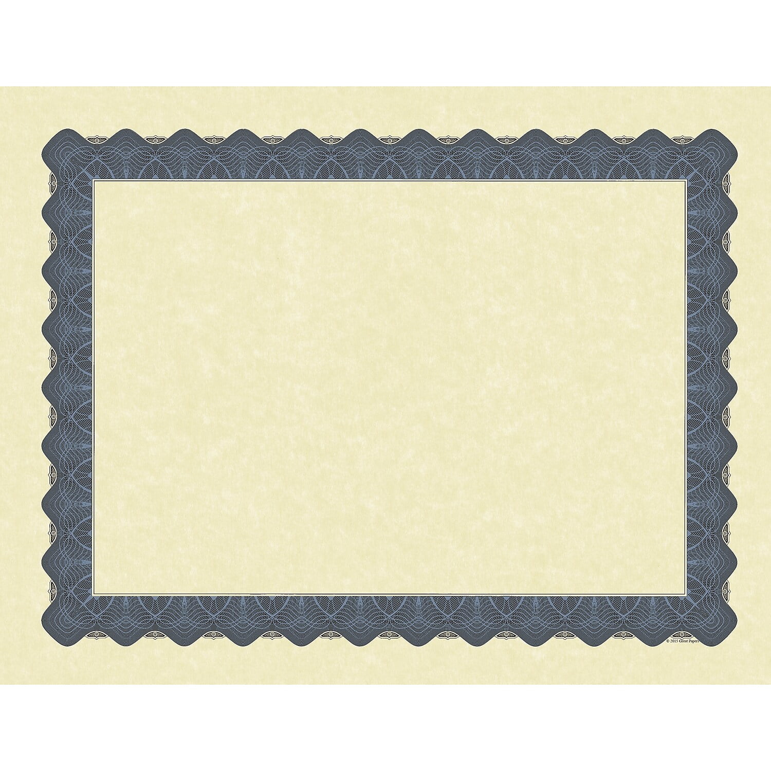 Great Papers! Parchment Certificate, Metallic Blue Border, 8-1/2" x 11 ...