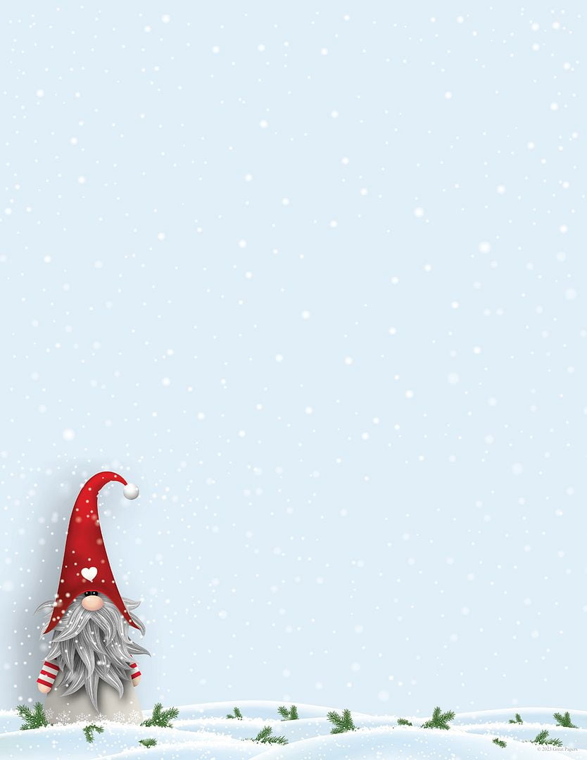 Great Papers! Snow Gnome Letterhead, for Invitations, Announcements and ...