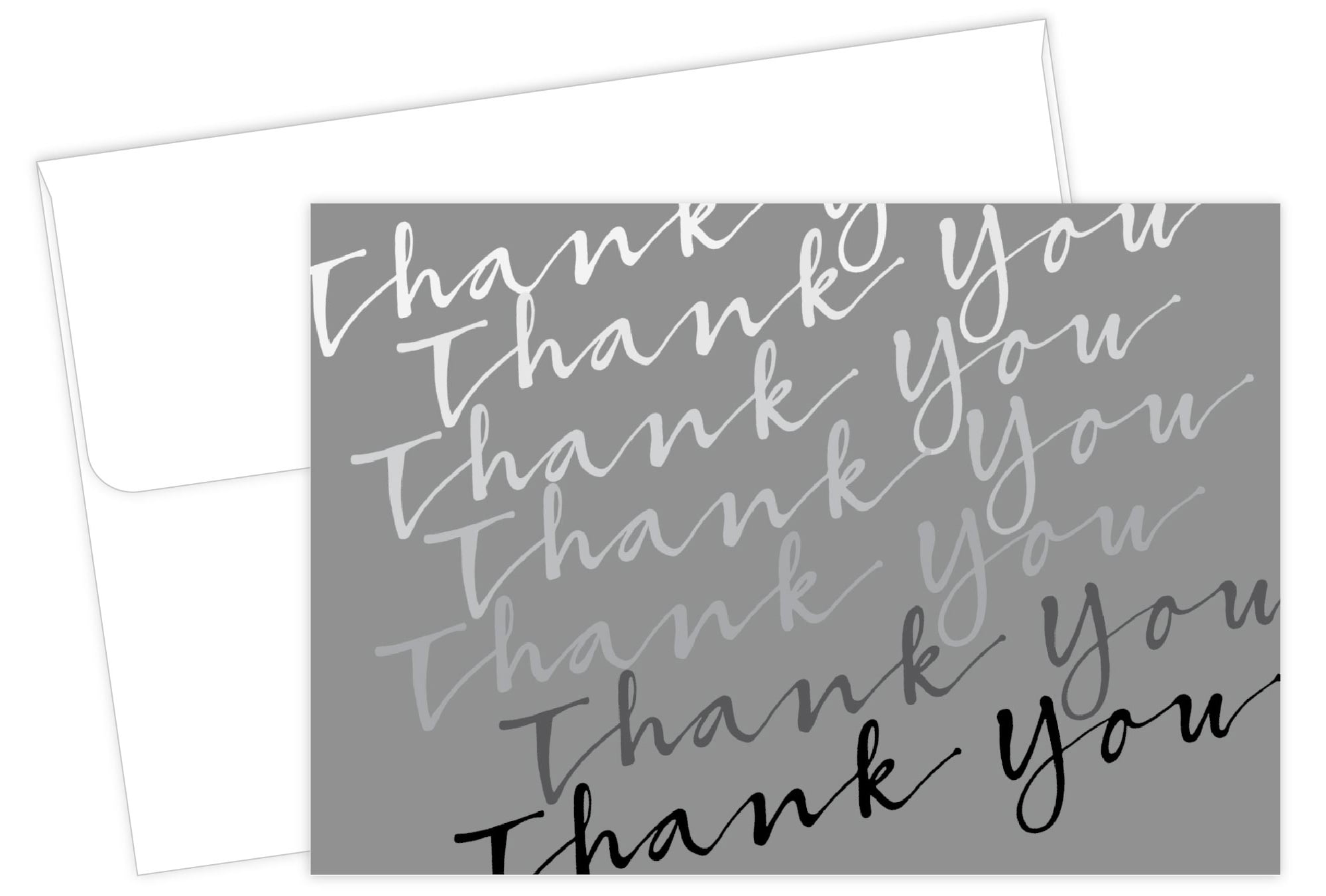 Great Papers!® Thank You Note Card, 4.875" x 3.375", Silver Cursive, 50 ...