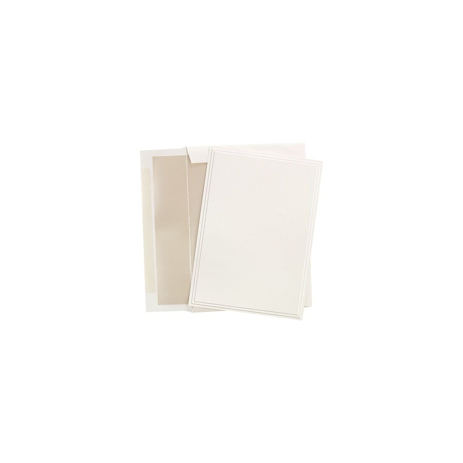 Great Papers Triple Embossed Ivory Flat Card Invitations with Pearl ...
