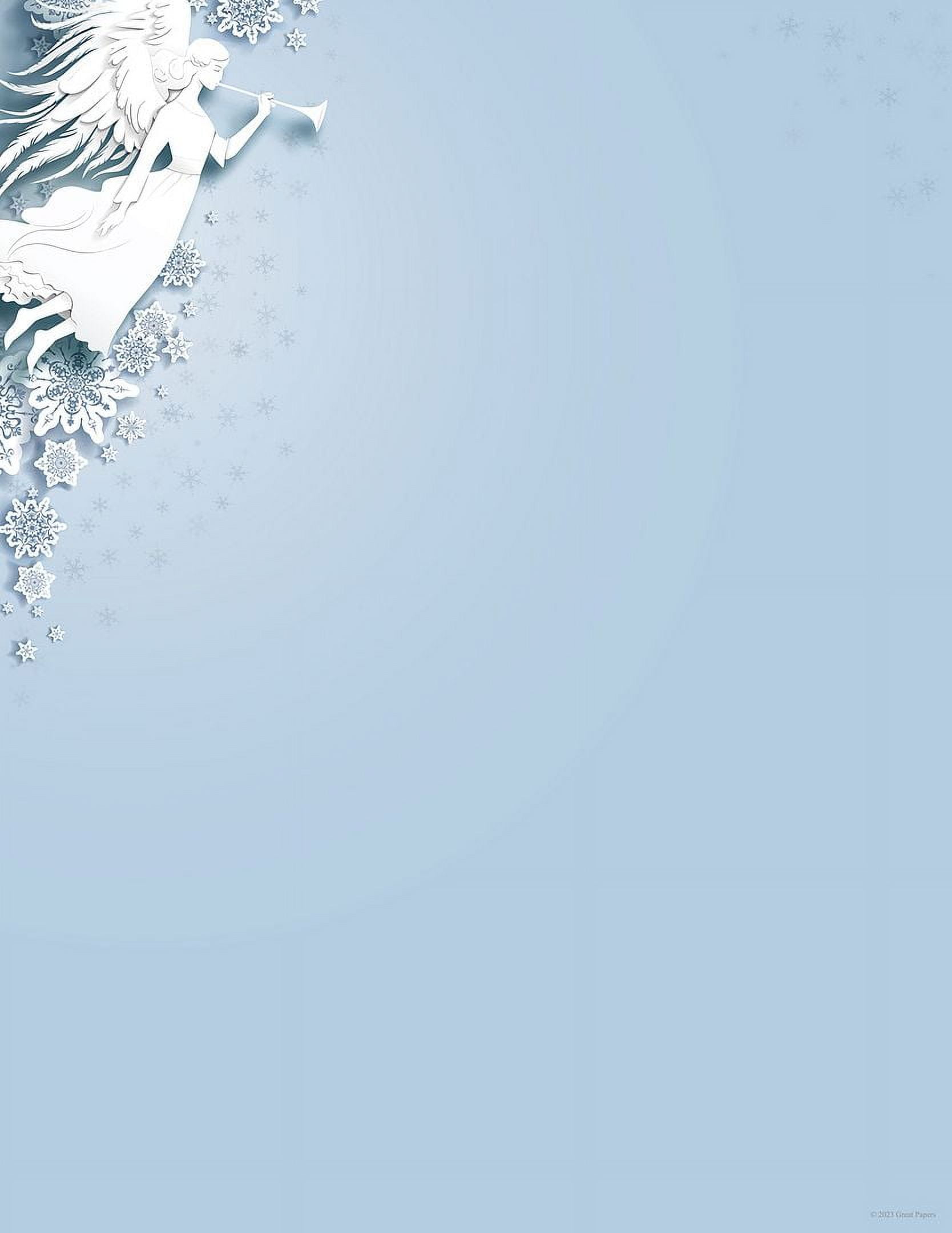 Great Papers! Winter Snow Angel Letterhead, for Invitations ...