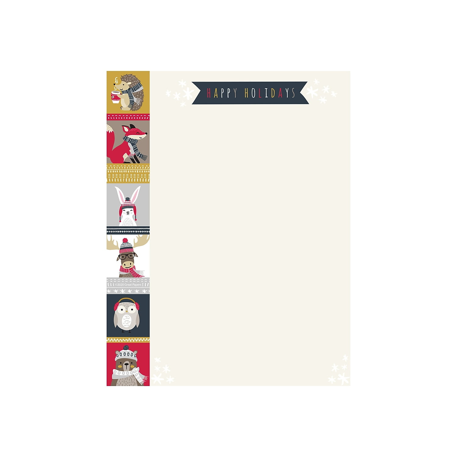 Great Papers! Woodland Animals Holiday Letterhead Multicolor 80/Pack ...