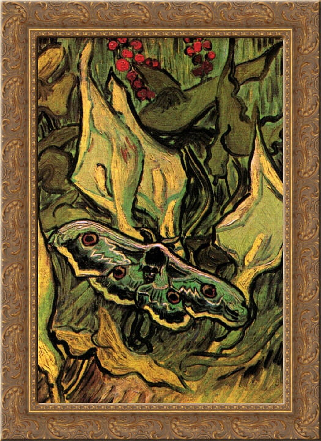 Great Peacock Moth 24x18 Gold Ornate Wood Framed Canvas Art by Vincent ...