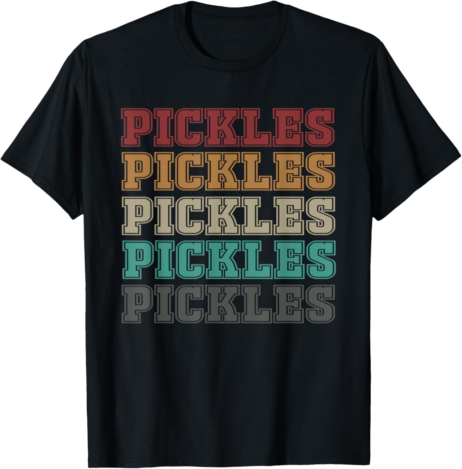 Great Pickles Lettering Design Vegetable Snacks Pickle T-Shirt Casual ...