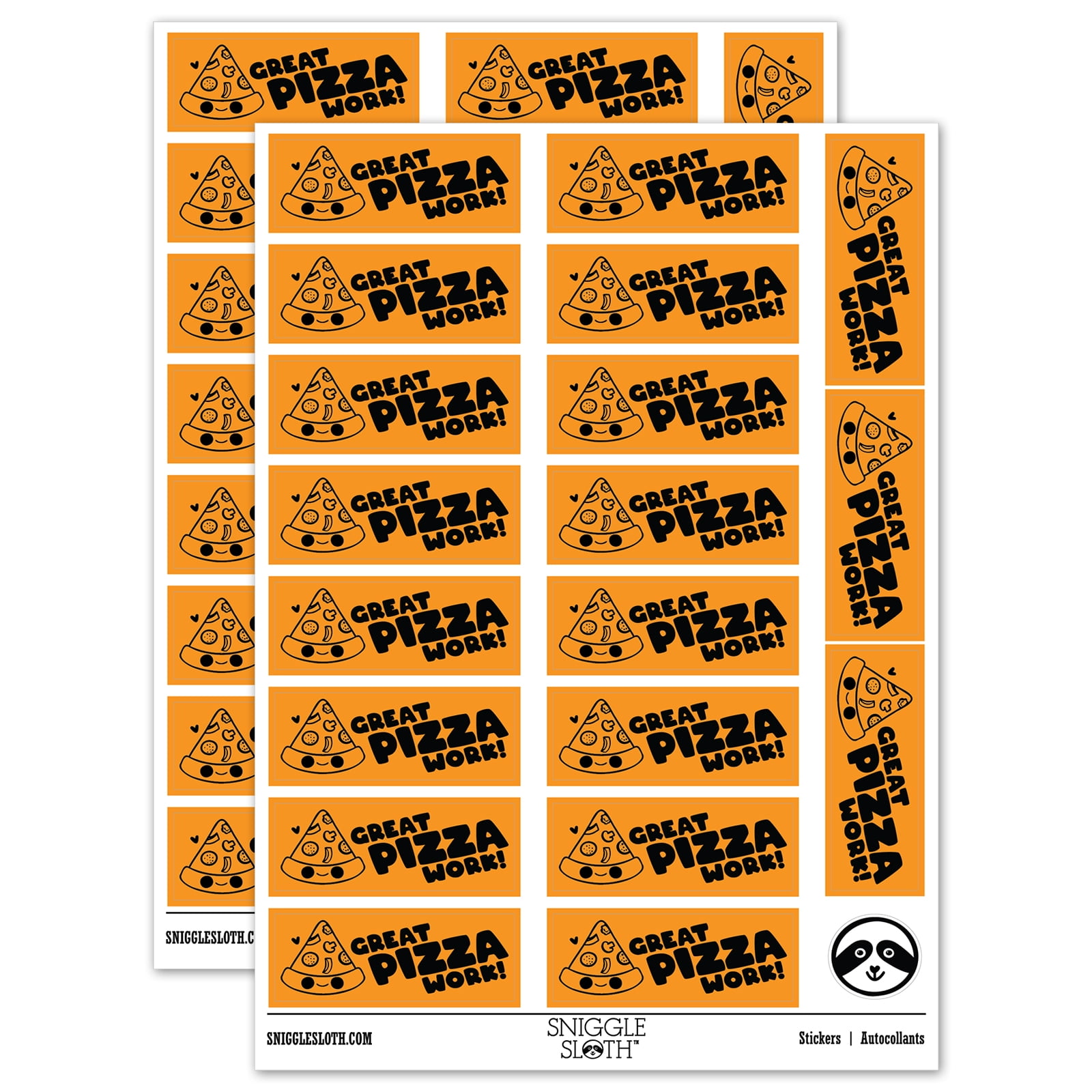 Great Pizza Piece of Work Teacher Student School Sticker Set - Orange ...