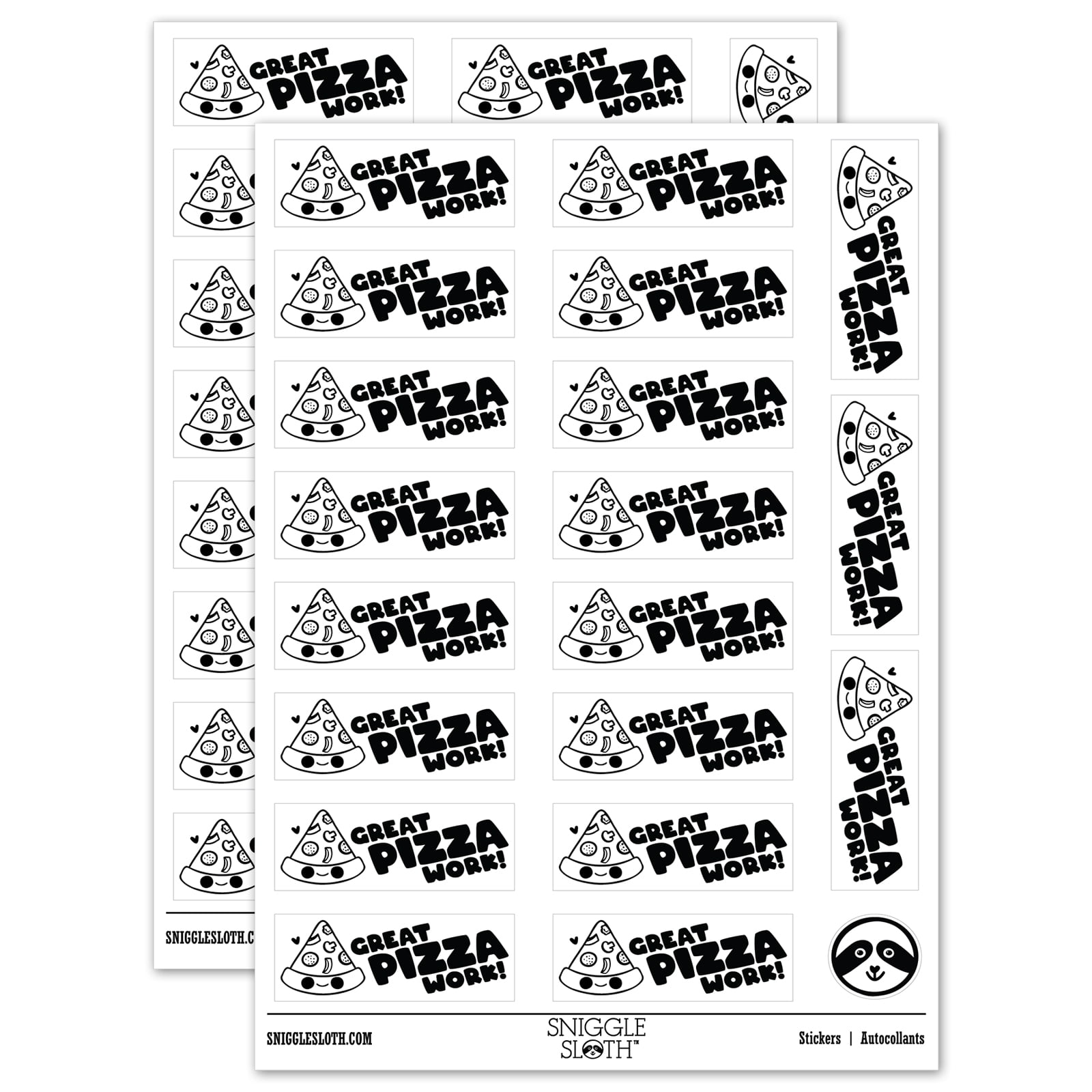 Great Pizza Piece of Work Teacher Student School Sticker Set - White ...