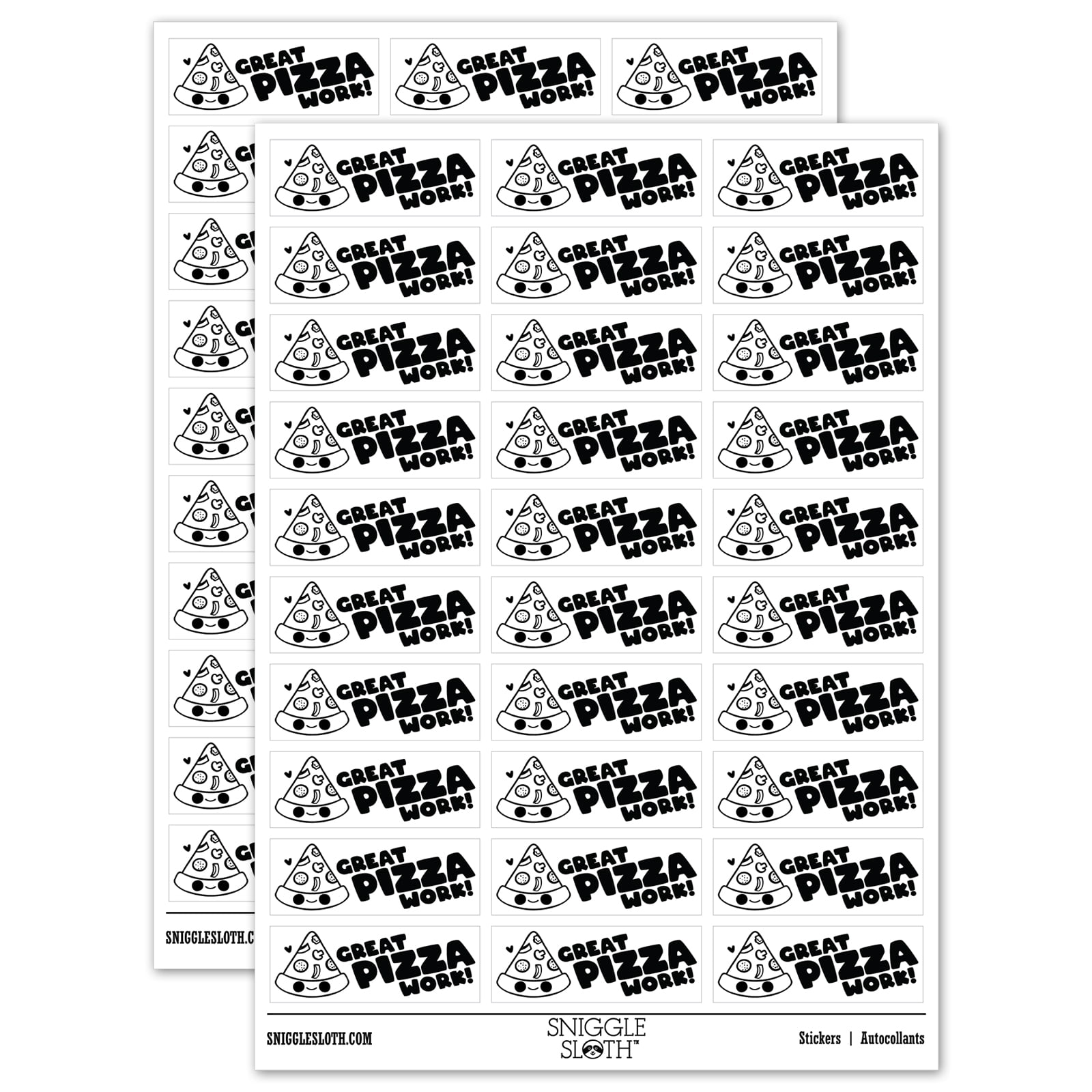 Great Pizza Piece of Work Teacher Student School Sticker Set - White ...