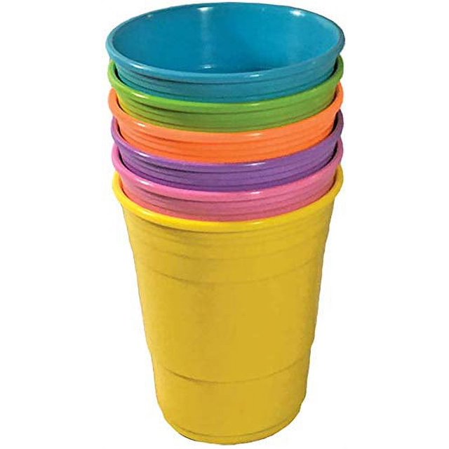 Great Plate Reusable Plastic Plates for Parties with Built-In Cup ...