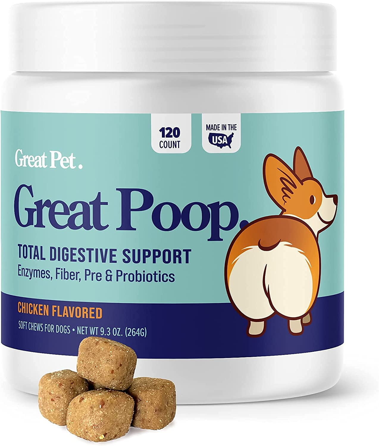 Great Poop Probiotics for Dogs - Digestive Support, Diarrhea Relief ...