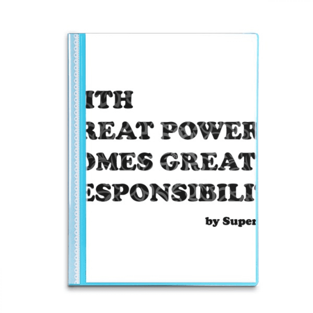 Great Power Comes Great Responsibility Book Sheet Protectors Portfolio ...