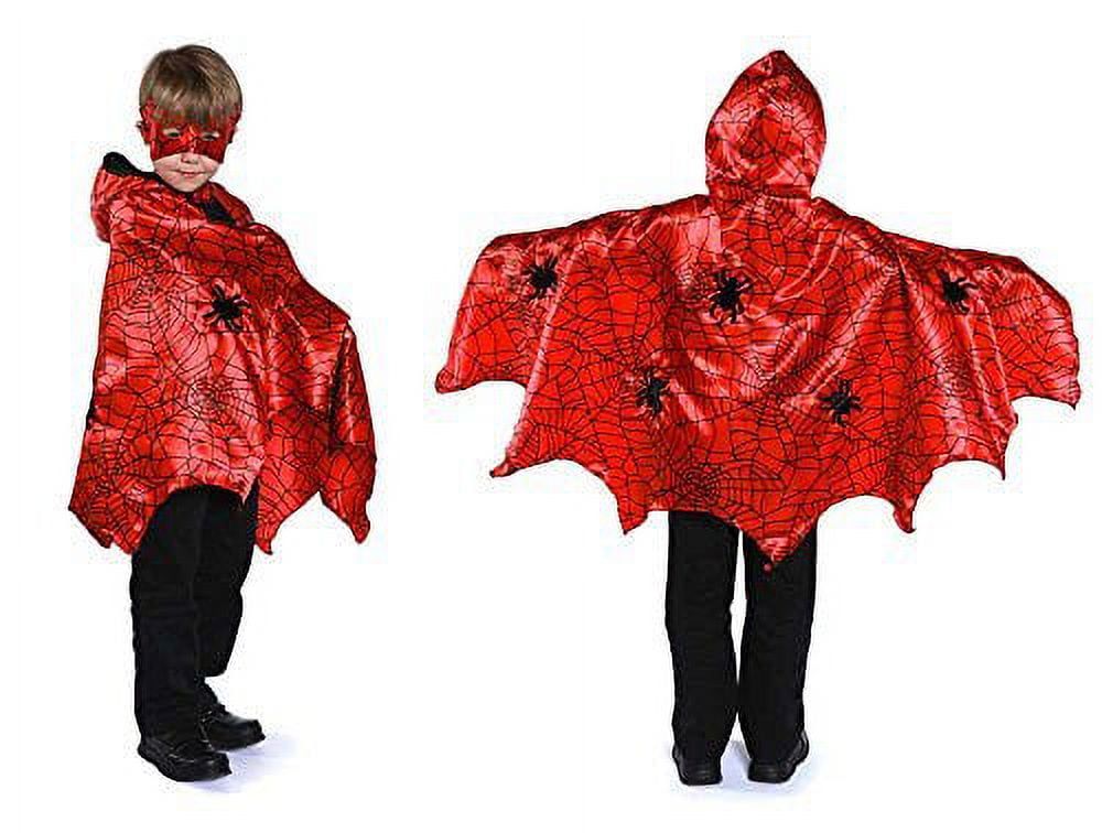 Great Pretenders Boys Hooded Spider Cape Costume Accessory (Red, 5-6 ...