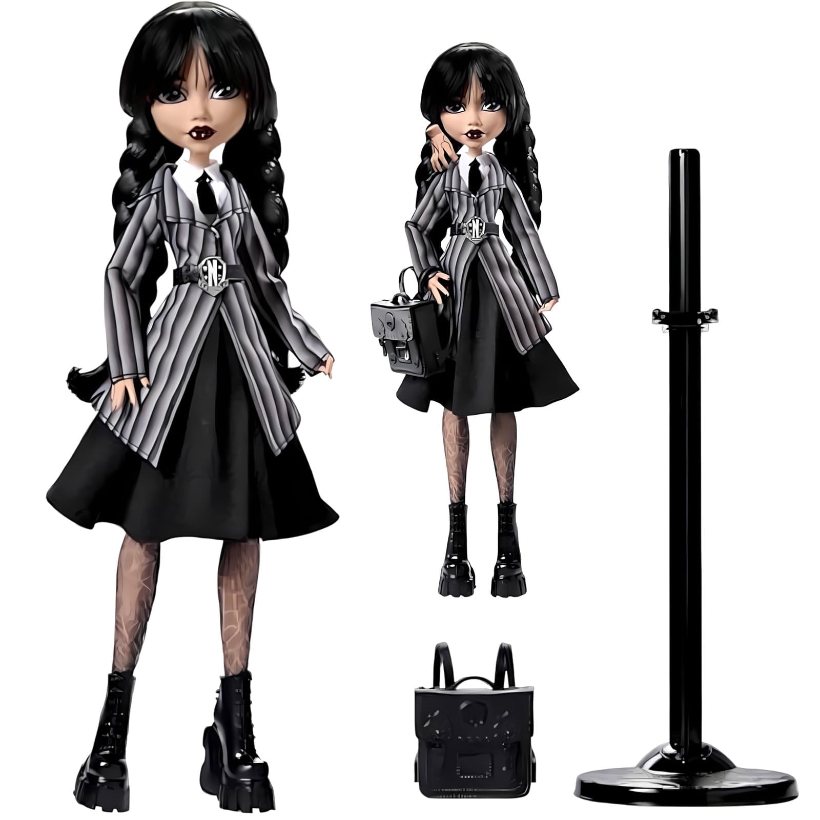 Great Promotion Wednesday Addams Doll in Academy Uniform with Thing and ...