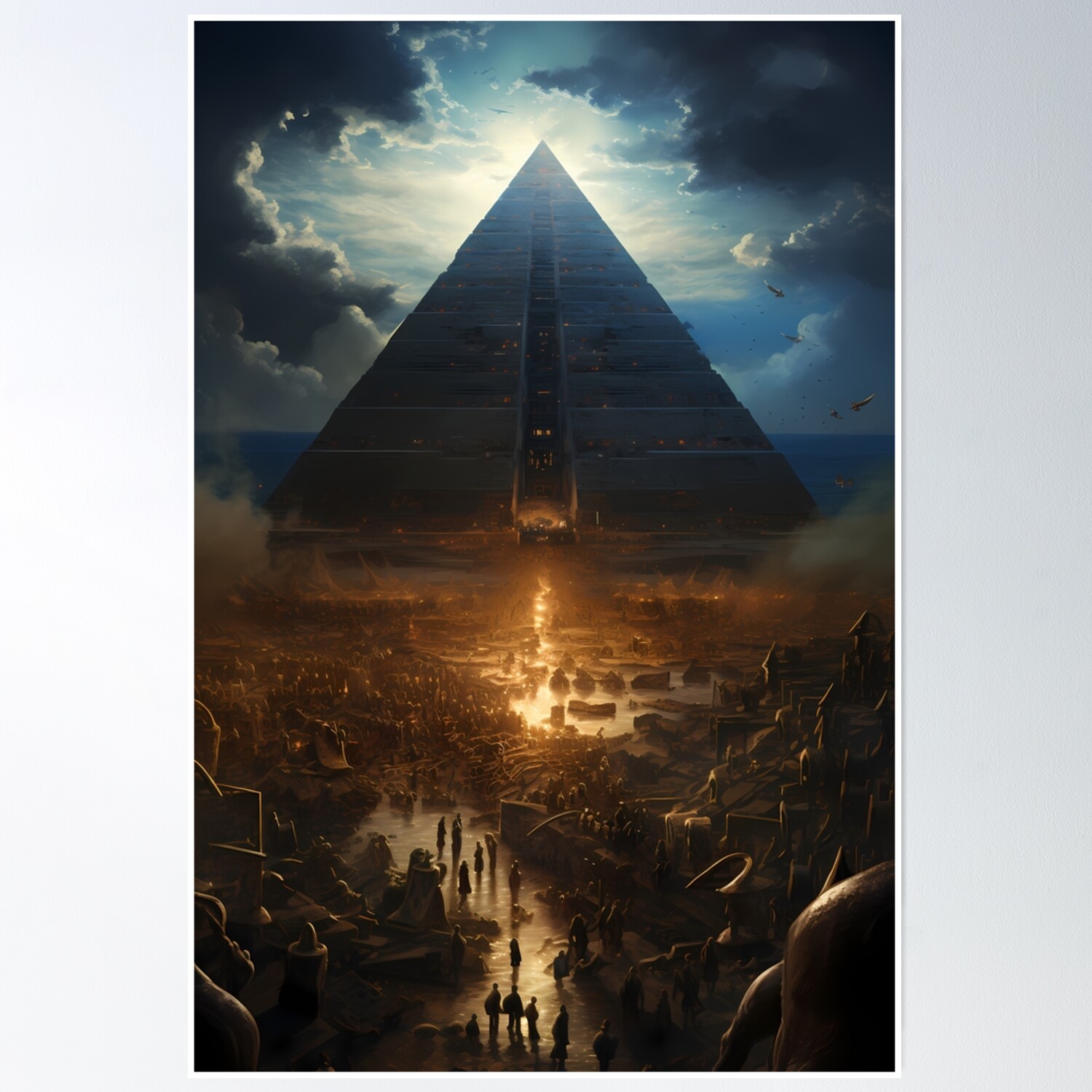 Great Pyramid Of Giza In Fantasy World Poster Wall Art, Modern Wall ...