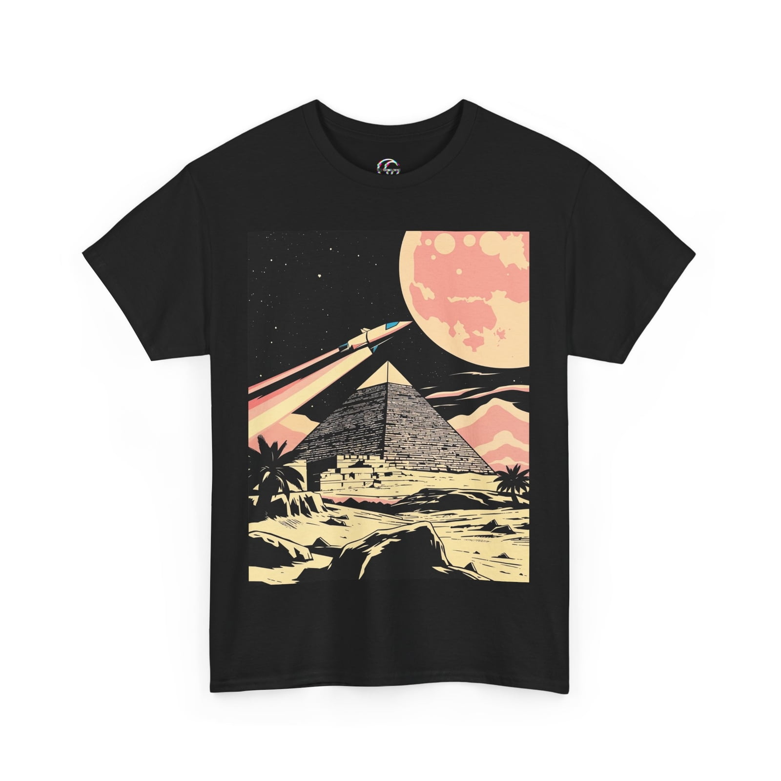 Great Pyramid T-Shirt, Spaceship Pop Art Shirt, Sci-Fi Fantasy Tee ...
