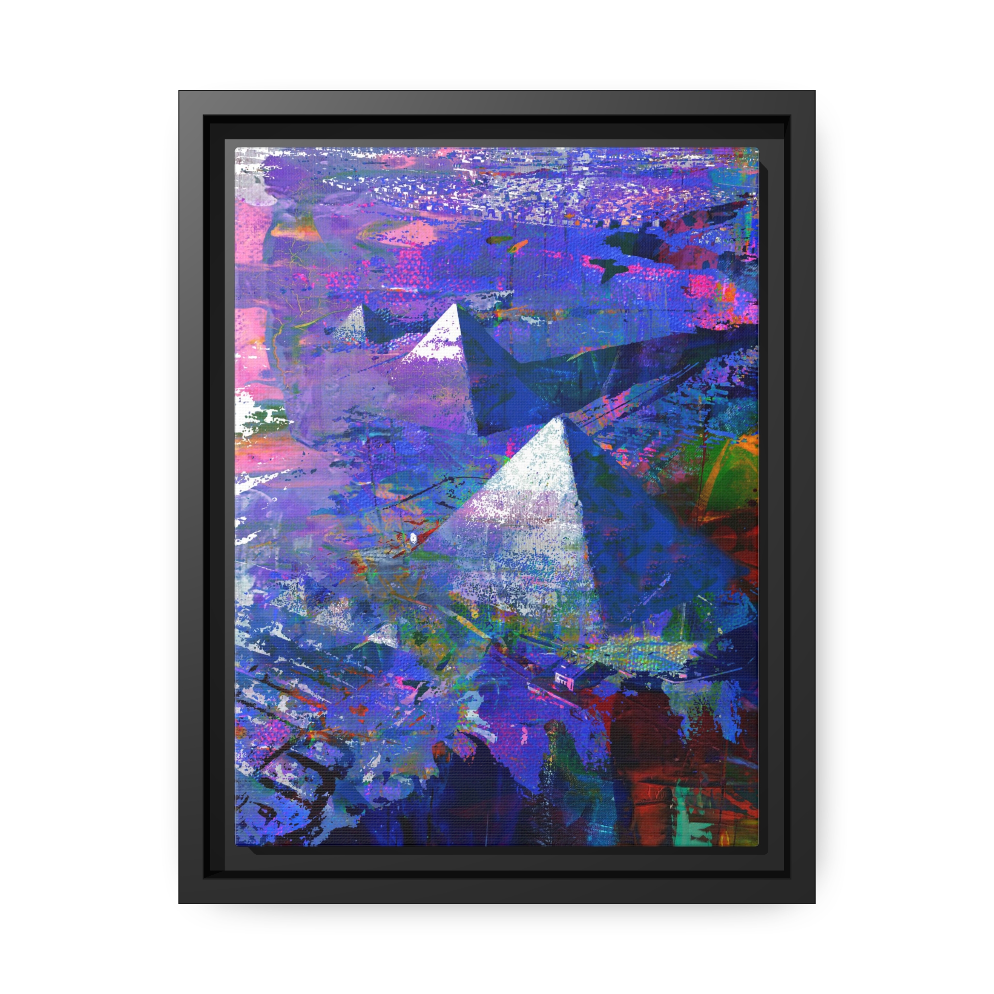 Great Pyramids Giza Framed Canvas Wall Art - Pop Art by Stephen ...