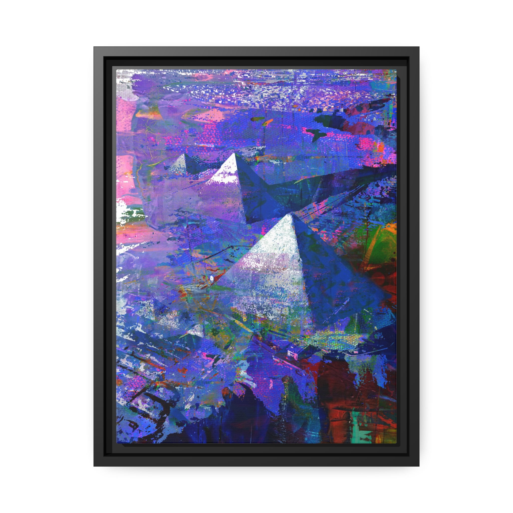 Great Pyramids Giza Framed Canvas Wall Art - Pop Art by Stephen ...