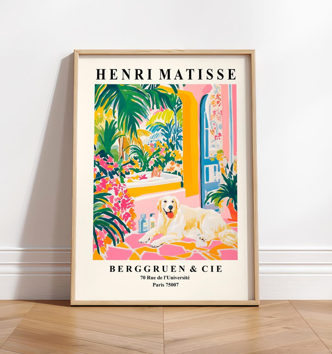 Great Pyrenees Art Print, Funny Bathroom Wall Art, Dog Art Print, Matisse Print For Dog Lovers ...