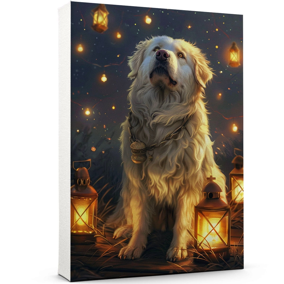 Great Pyrenees Artwork Dog Colorful Poster - Great Pyrenees Dog Canvas ...