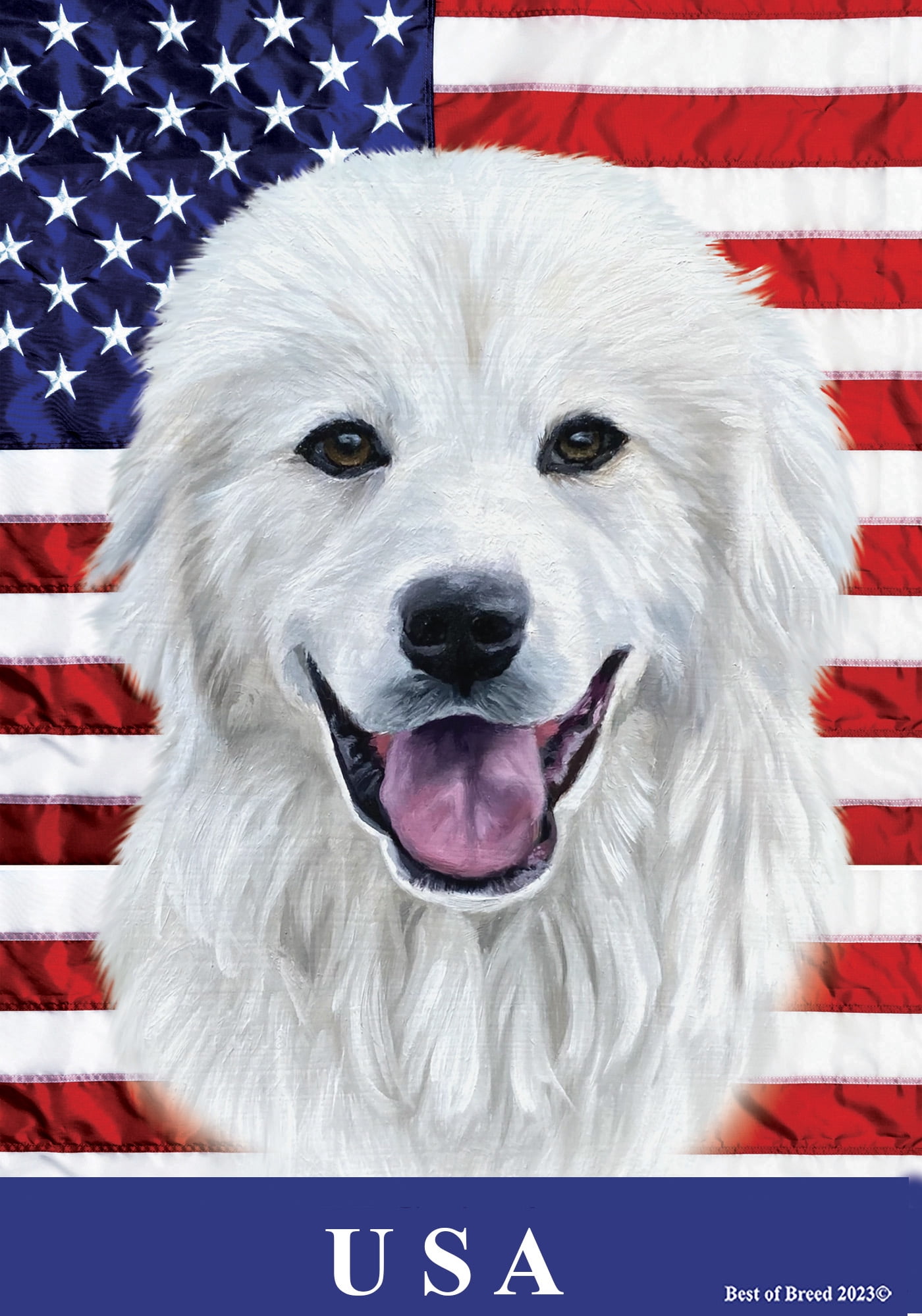 Great Pyrenees - Best of Breed All-American II Garden Flag is 12" x 17 ...