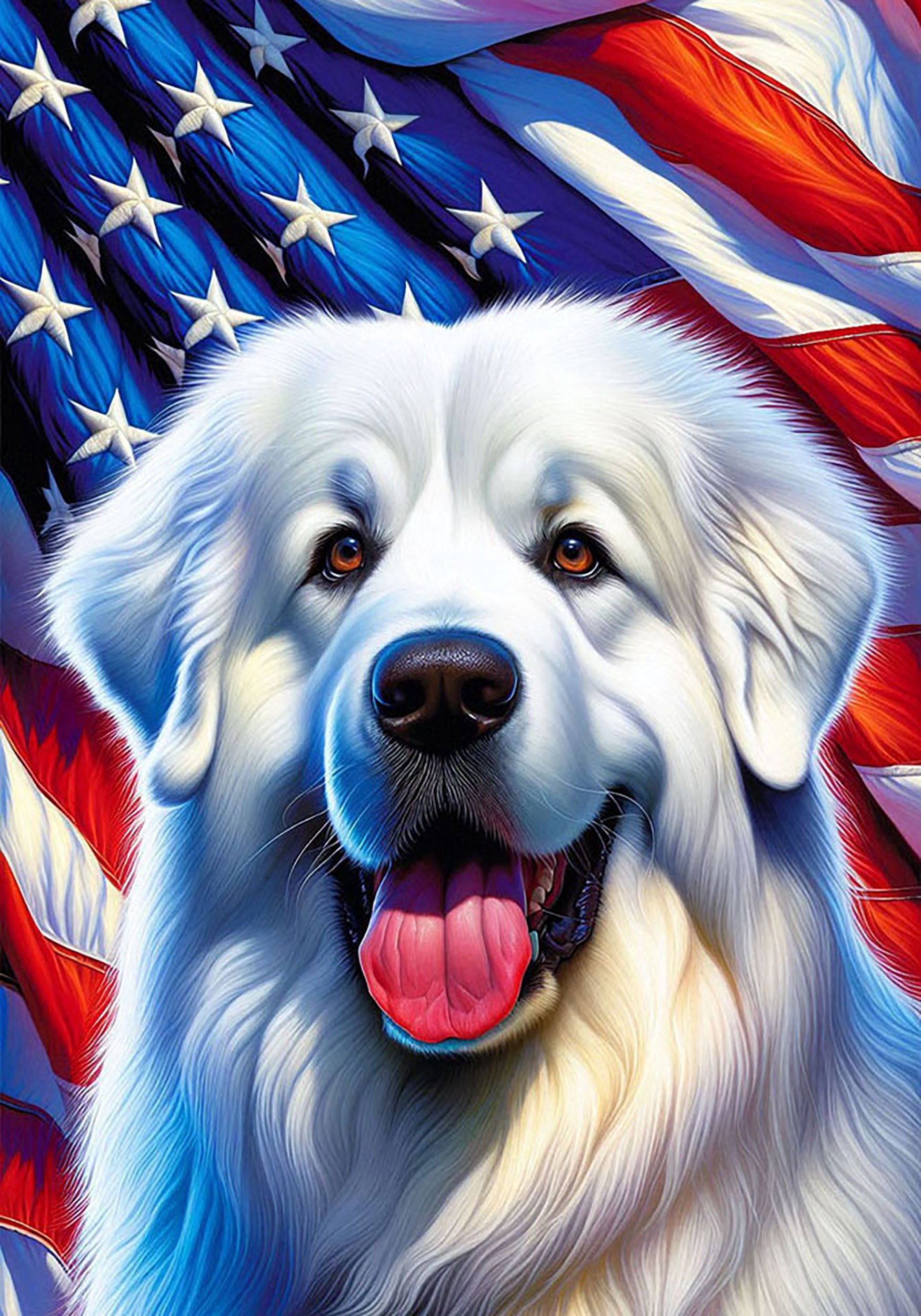 Great Pyrenees - Best of Breed DCR Patriotic III Outdoor Garden Flag ...