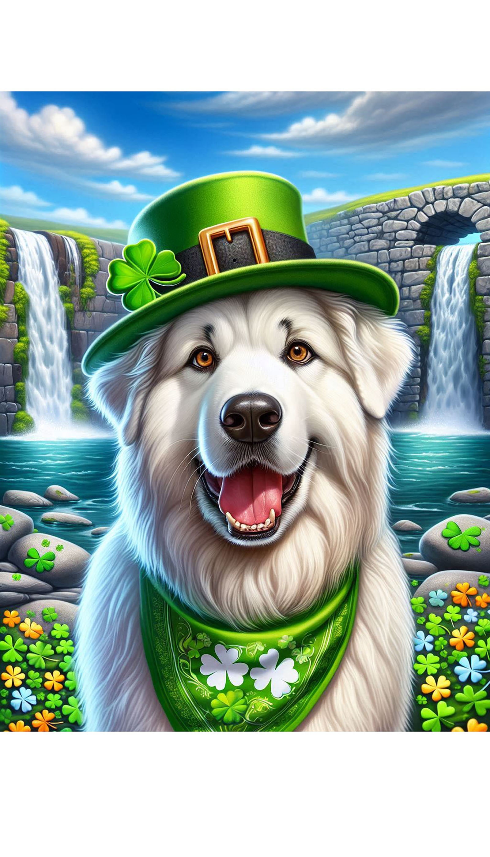 Great Pyrenees - Best of Breed DCR Saint Patricks Day House Flag 28" x ...