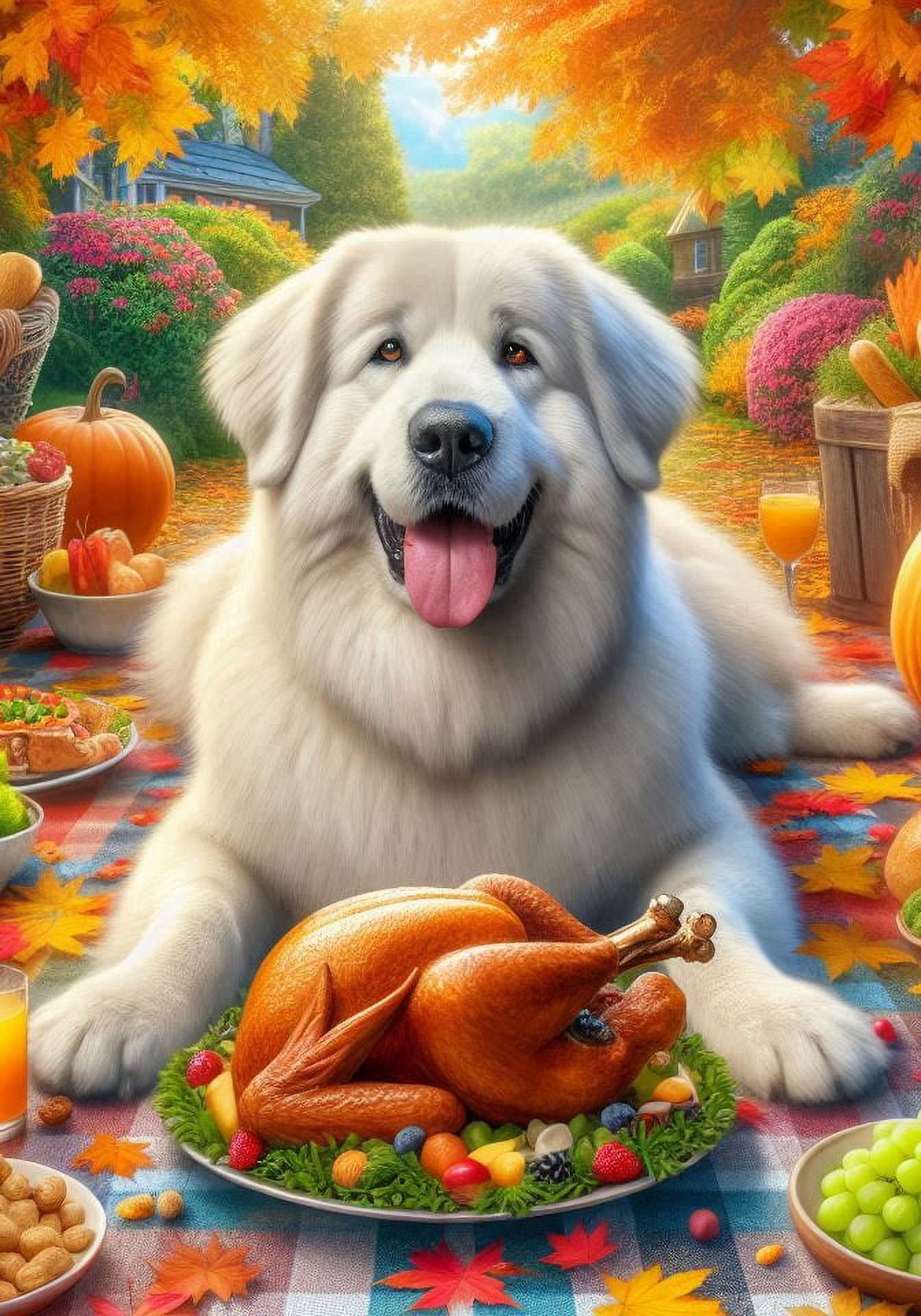 Great Pyrenees - Best of Breed DCR Thanksgiving Garden Flag 12" x 17 ...