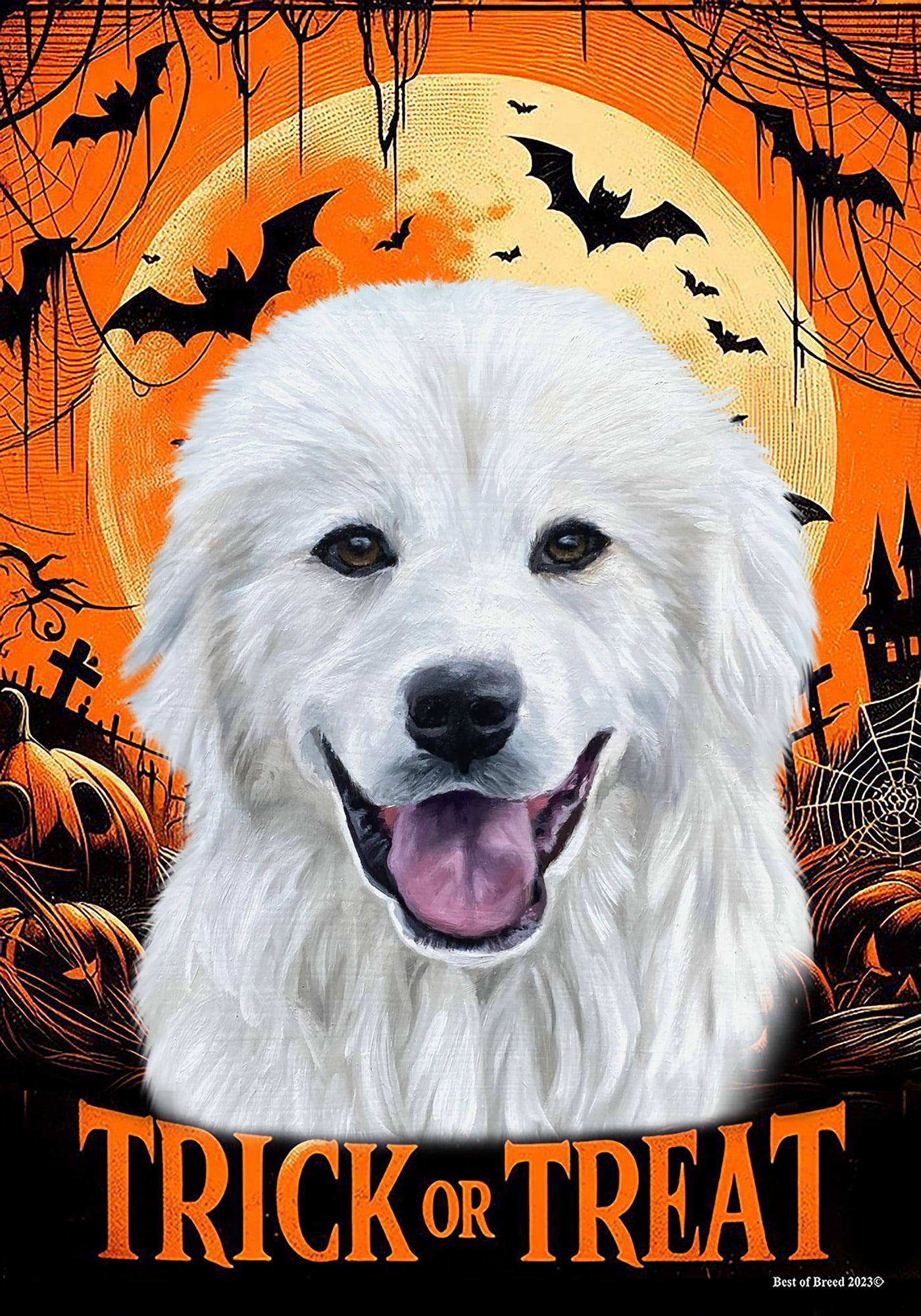 Great Pyrenees - Best of Breed Halloween House Flag - Walmart.com