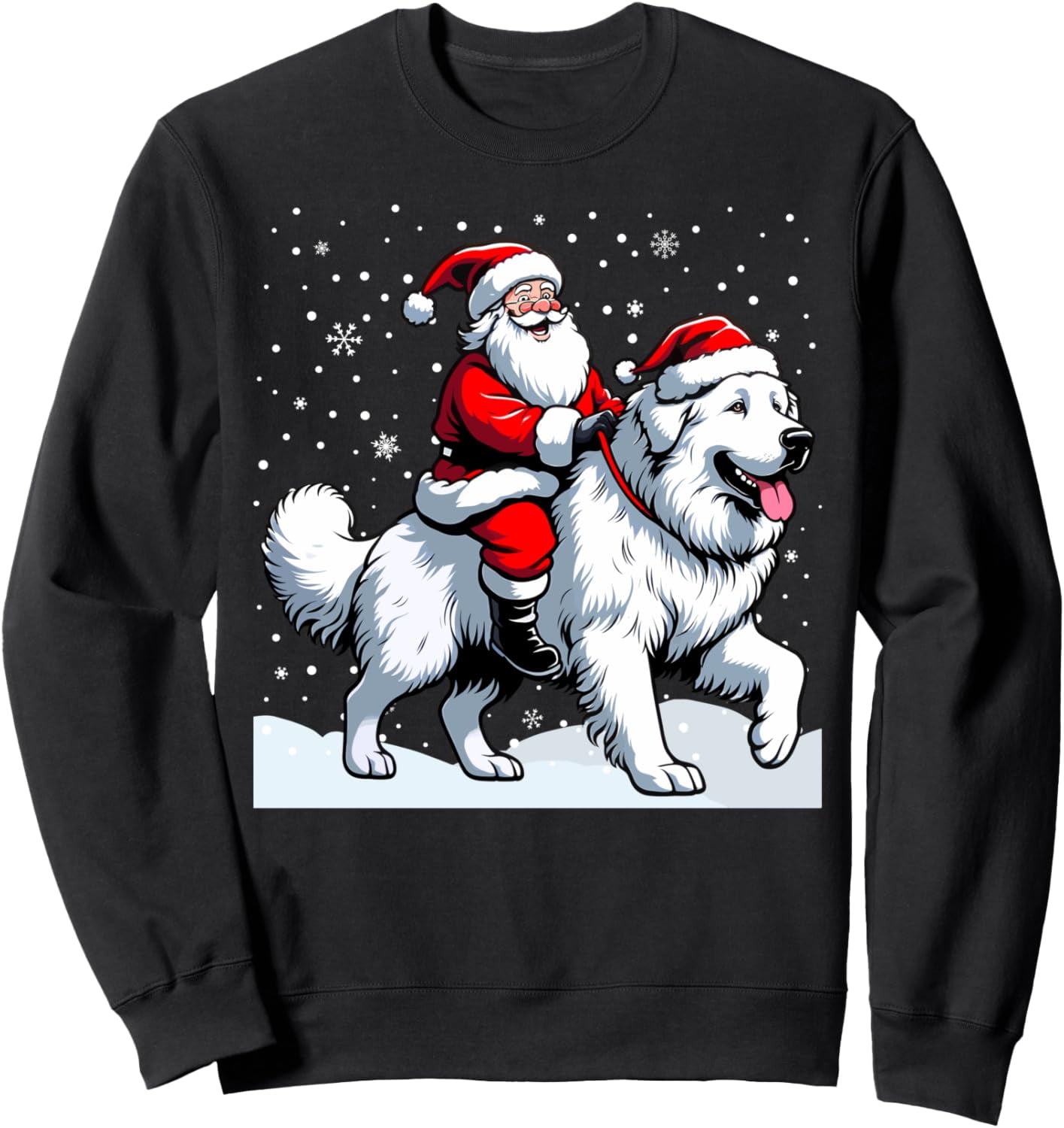 Great Pyrenees Christmas Santa, Christmas Great Pyrenees Sweatshirt ...