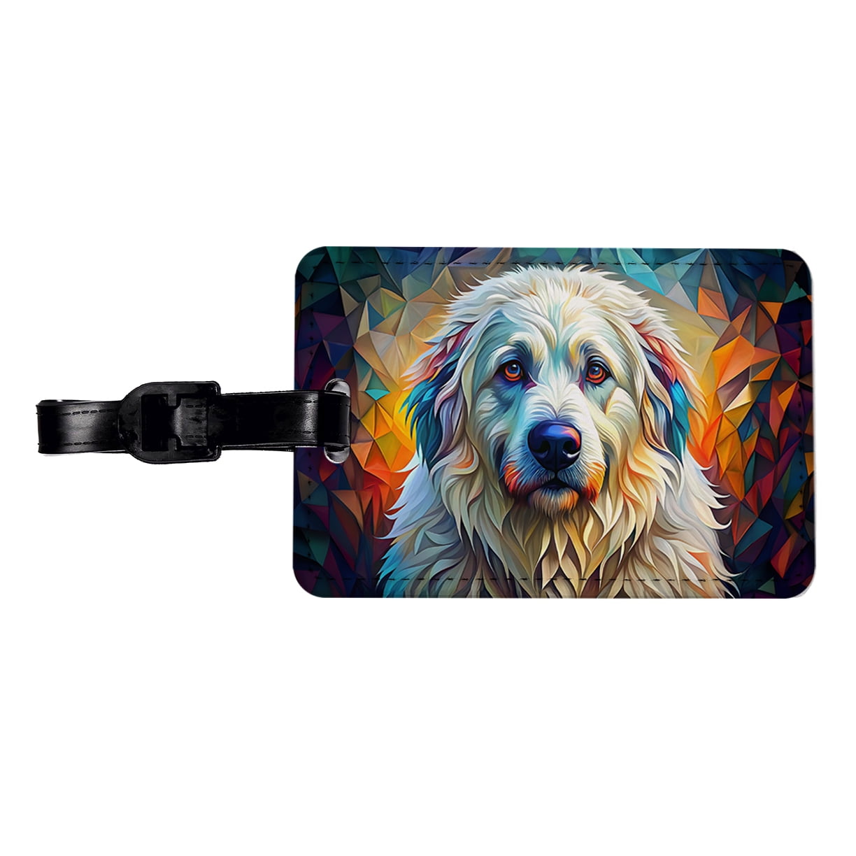 Great Pyrenees Dog Abstract Stylized Art Faux Leather Travel Luggage ...