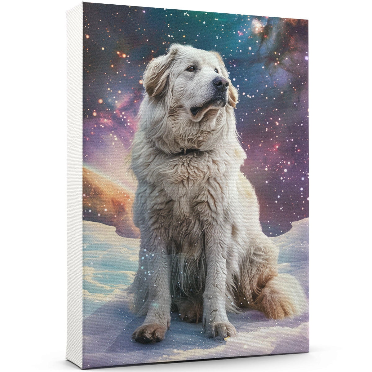 Great Pyrenees Dog Art Starry Night-Inspired - Contemporary Abstract ...