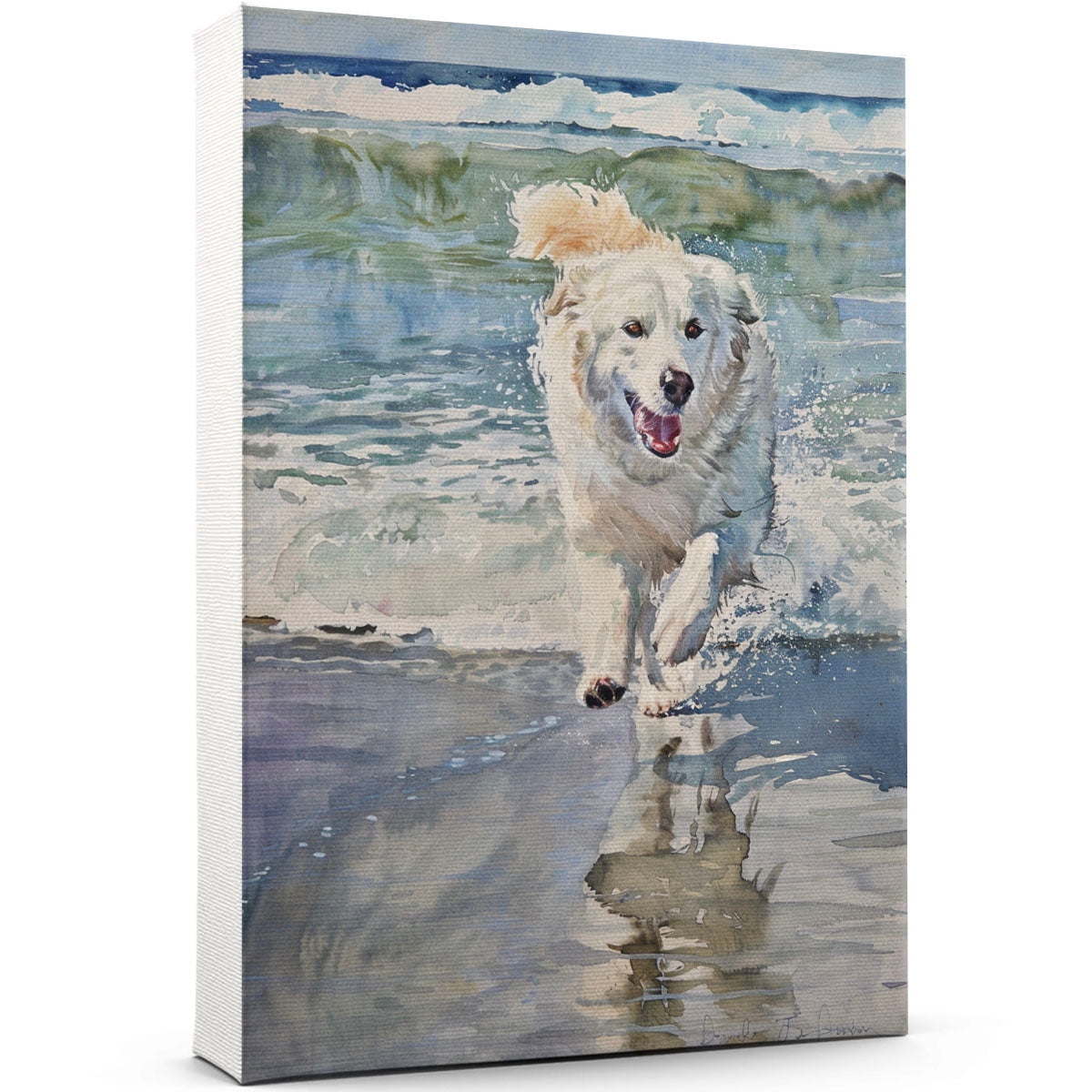 Great Pyrenees Dog Canvas Wall Art Puppy Print Pet Paintings Artwork ...