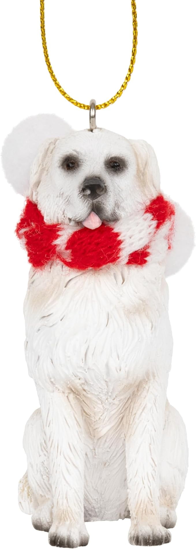 Great Pyrenees Dog Christmas Tree Ornament with Candy Cane Scarf ...