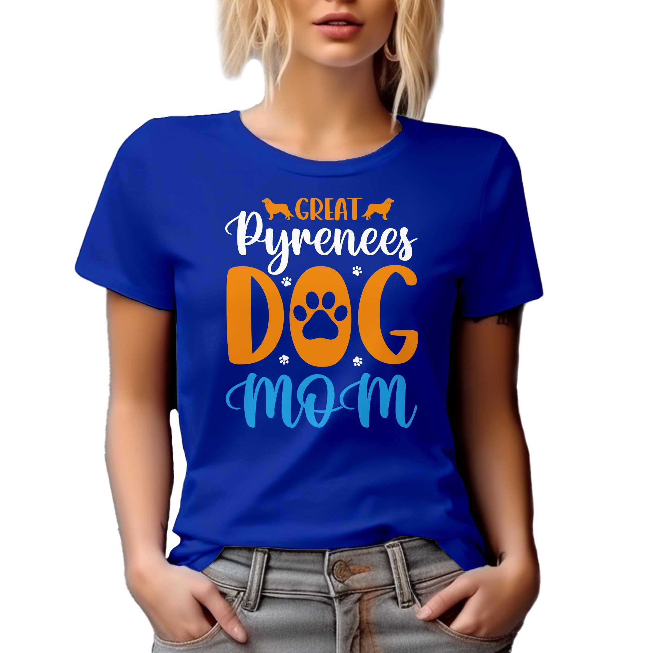 Great Pyrenees Dog Mom - Puppy Parent or Pet Owner, Royal Blue T-Shirt ...