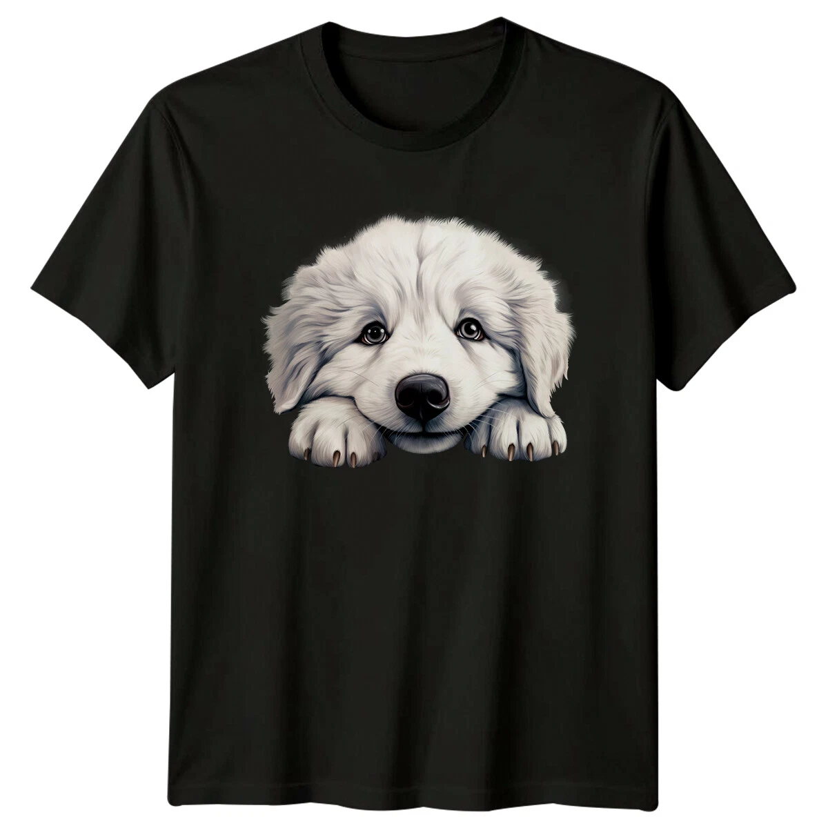Great Pyrenees Dog Peek A Boo Style Cute Puppy T-Shirt - Walmart.com
