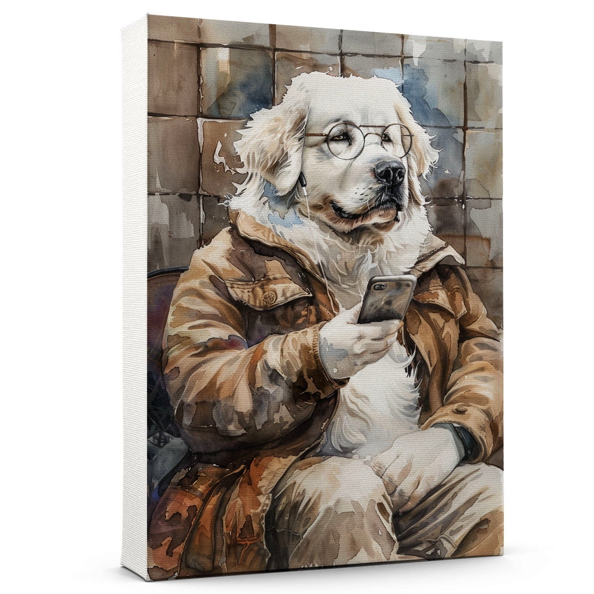 Great Pyrenees Dog Siting On Toilet Poster Unframe, Great Pyrenees Dog ...