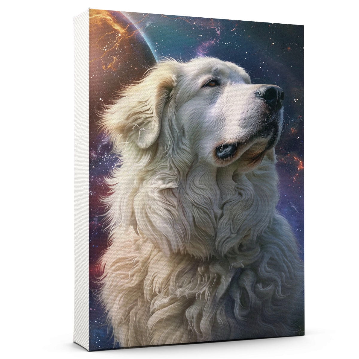 Great Pyrenees Dog Space Painting Poster Unframe, Great Pyrenees Dog ...