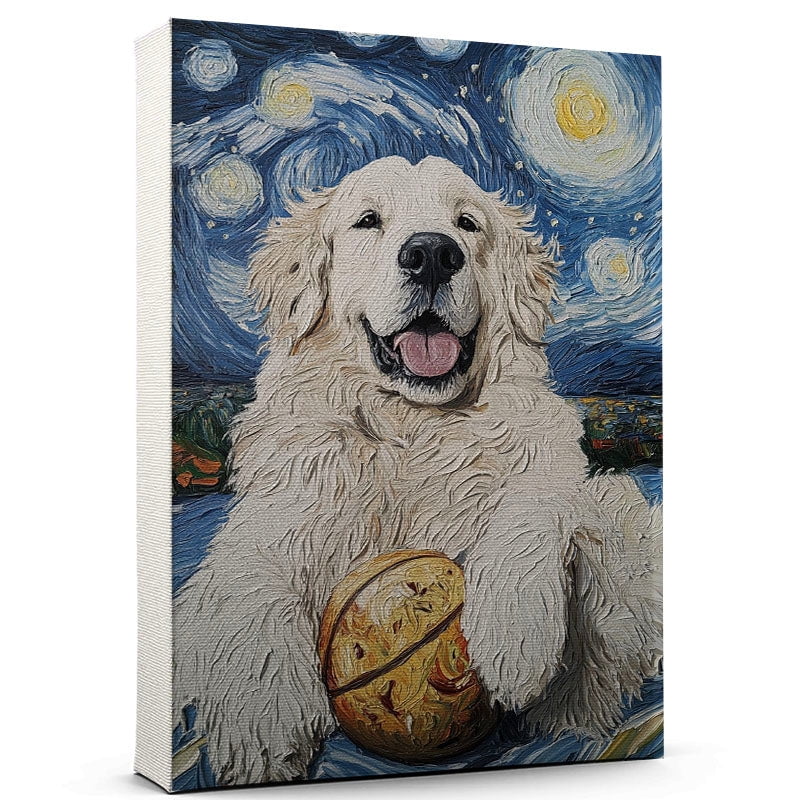 Great Pyrenees Dog Stretched Canvas Size 8x12 – Funny Great Pyrenees ...