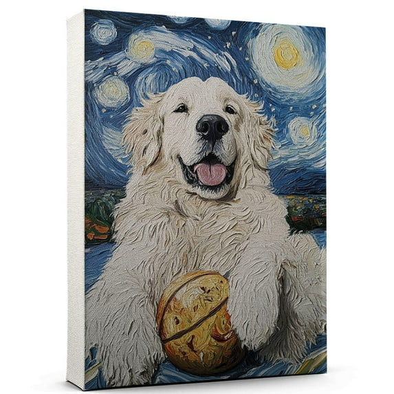 Great Pyrenees Dog Stretched Canvas Size 8x12 – Funny Great Pyrenees ...