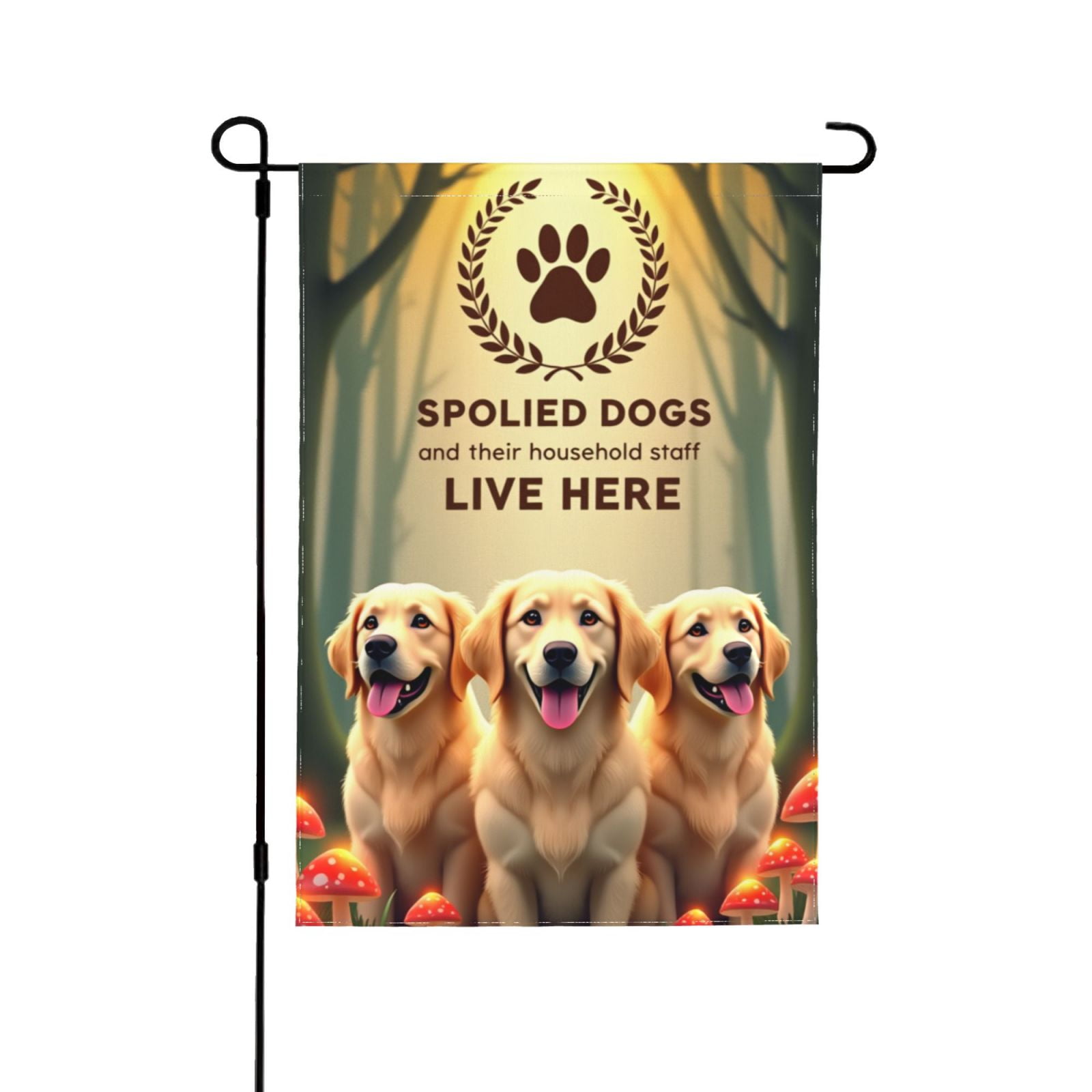 Great Pyrenees Garden Flag Spoiled Dogs Vertical Burlap Double Sided ...