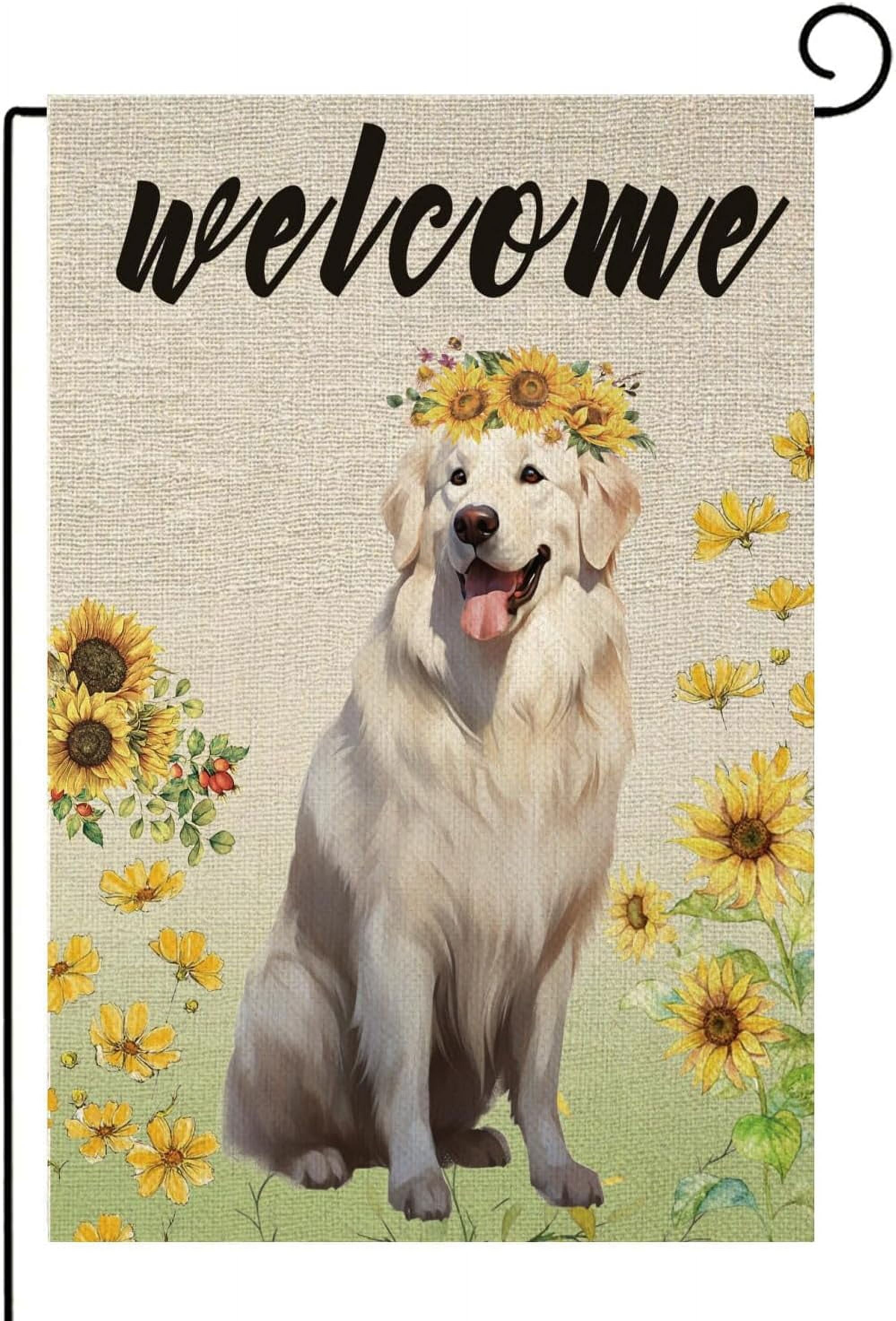 Great Pyrenees Garden Flag Sunflower Garden Flag Summer Flag Spring ...