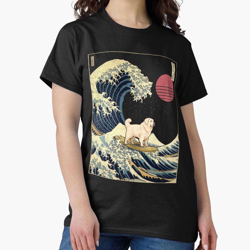 Great Pyrenees Great Wave Off Kanagawa Funny Japanese Art Parody G6708 ...