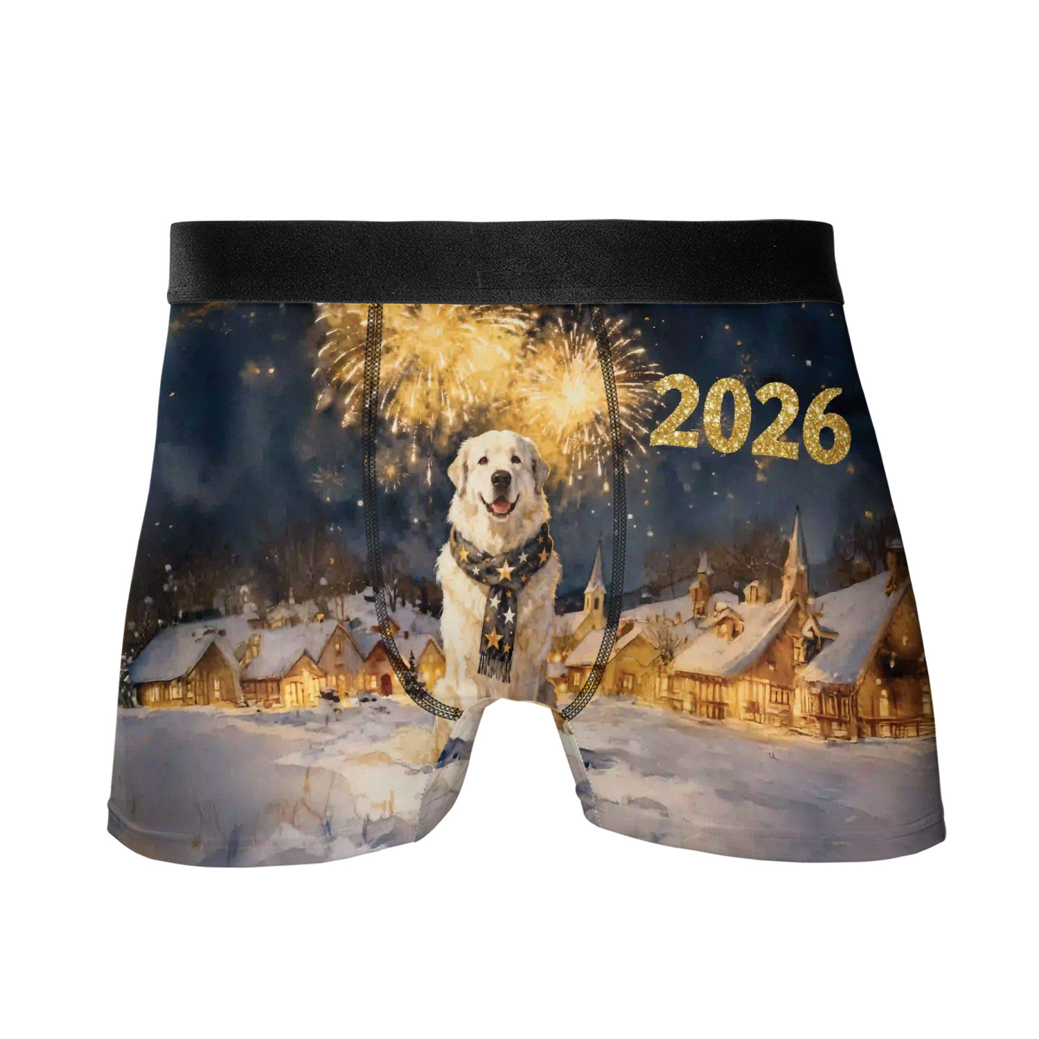 Great Pyrenees Happy New Year 2026 with Fireworks on New Year's Eve All ...